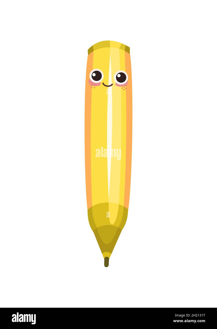Yellow felt tip pen. Cheerful cute cartoon character. Good mood ...