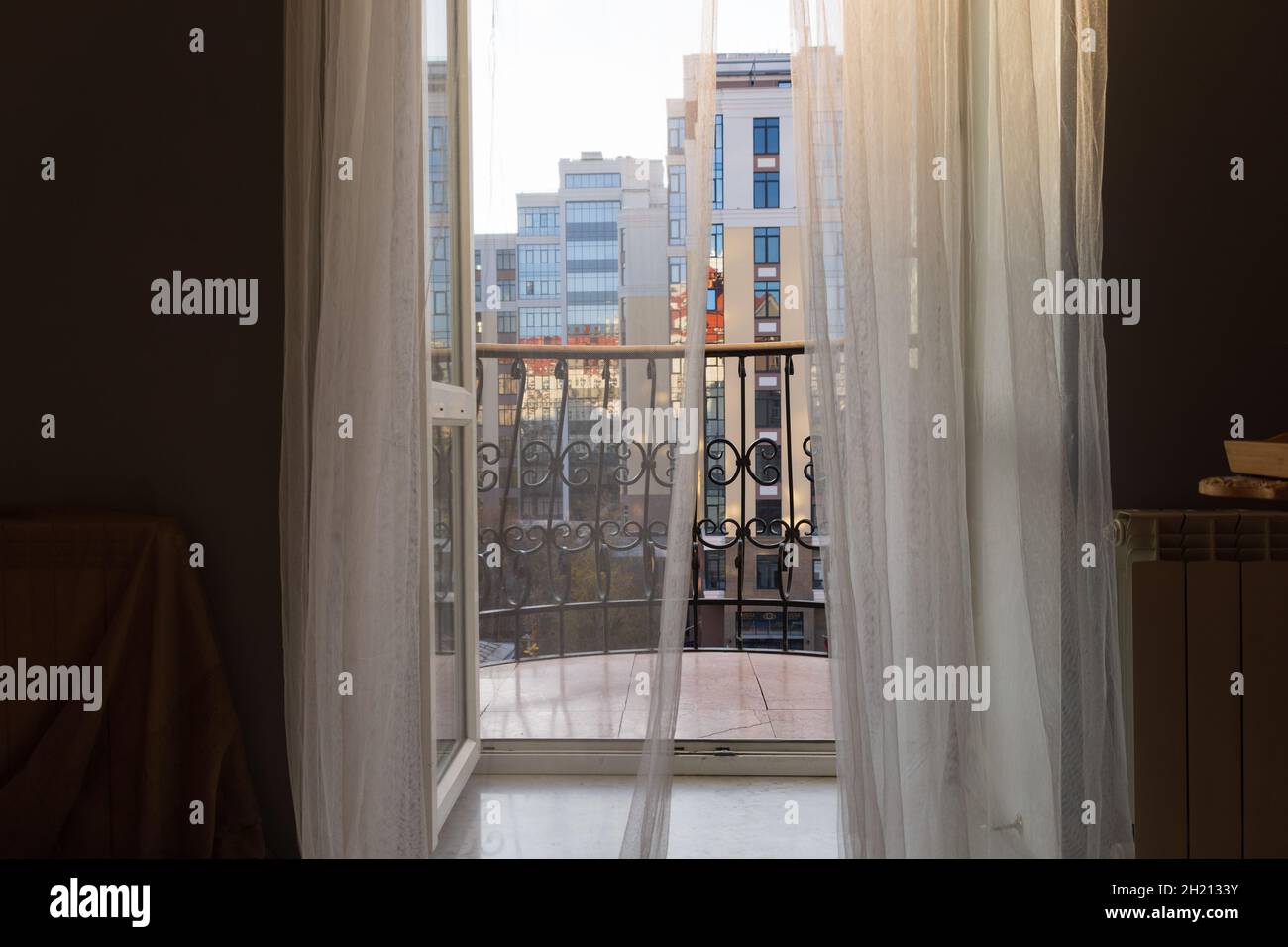 View through open door to balcony hi-res stock photography and images ...