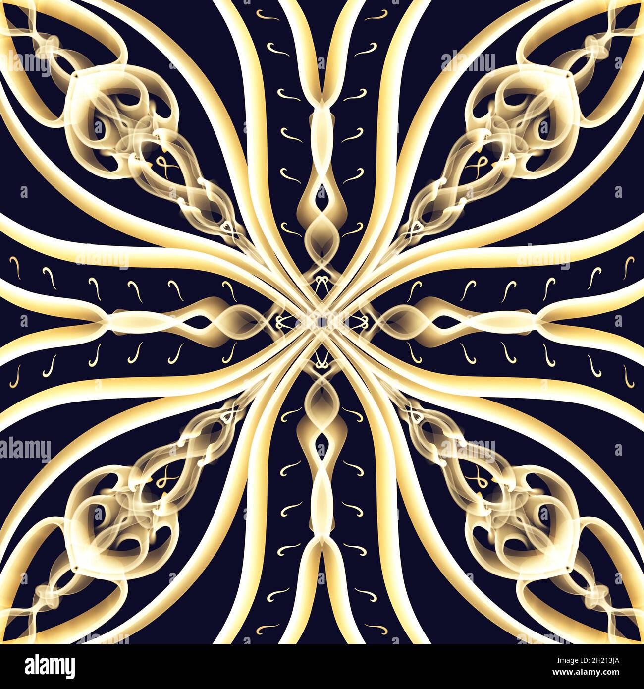 Seamless abstract geometric floral surface pattern in golden color ...