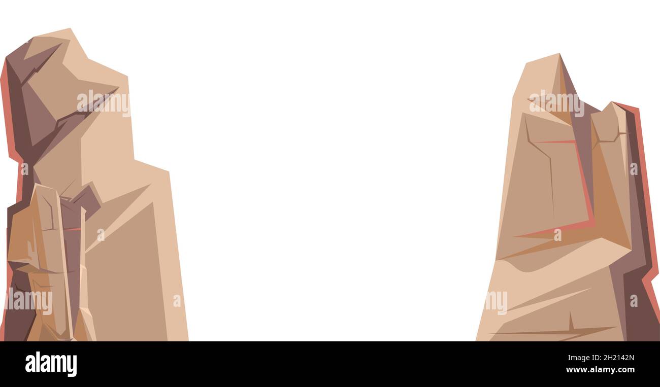 Rocky cliffs. Peaks of rocky mountains. Stone landscape. Isolated on ...