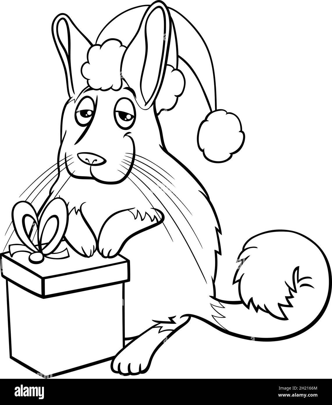 Black and white cartoon illustration of viscacha animal character with ...