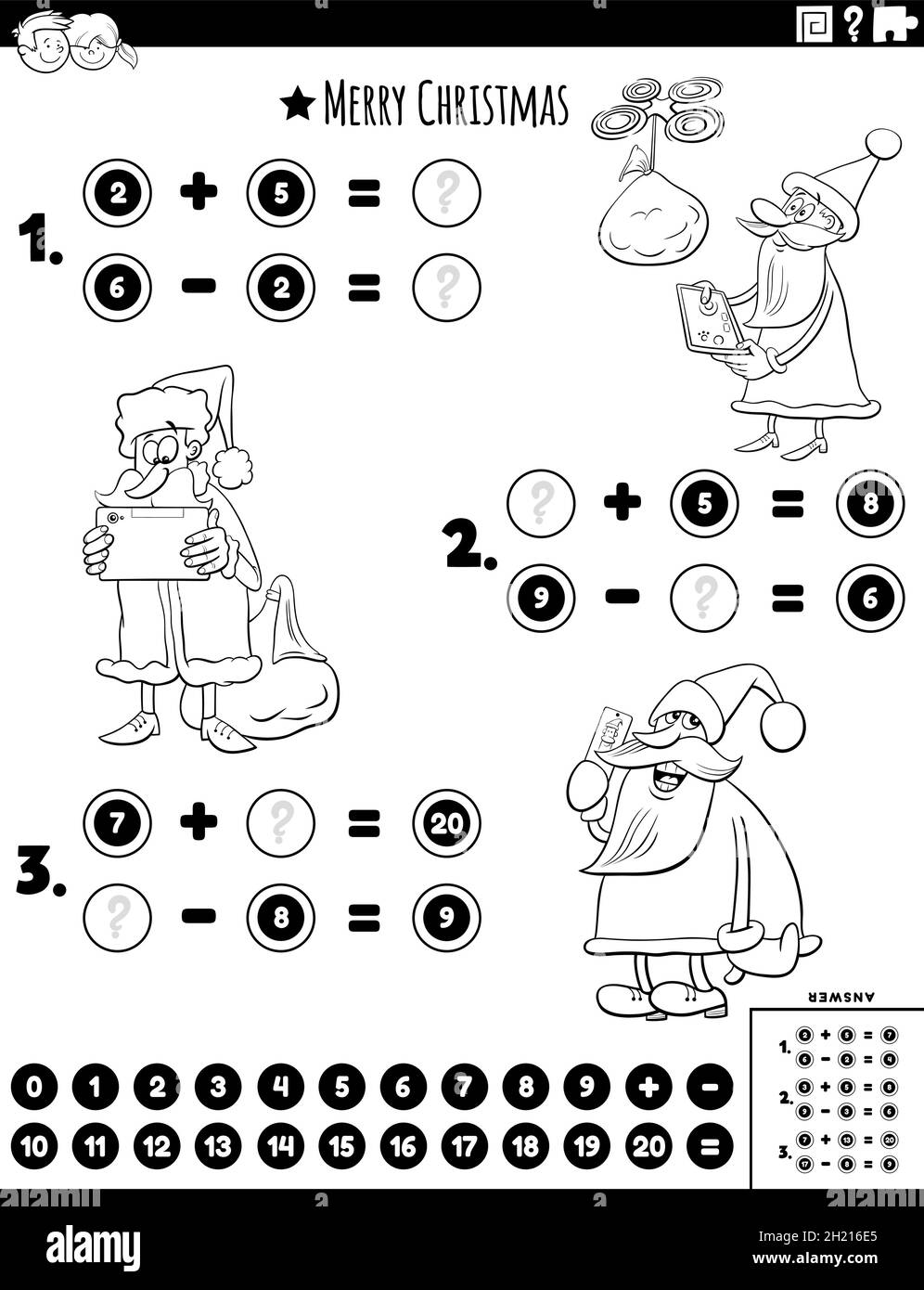 Math subtraction cartoon Black and White Stock Photos & Images - Alamy