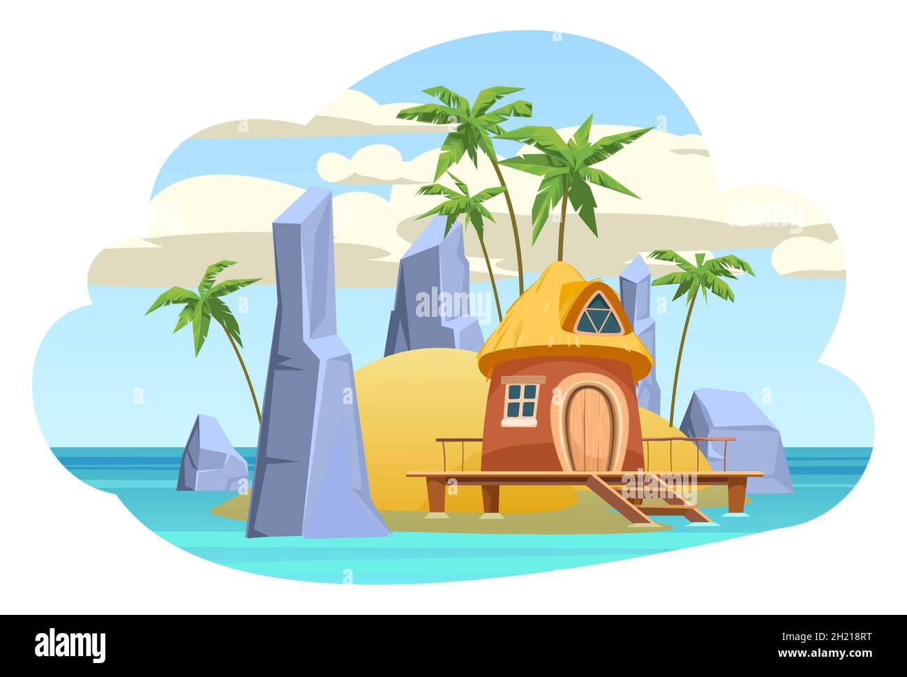 Wooden hut on summer Cut Out Stock Images & Pictures - Alamy