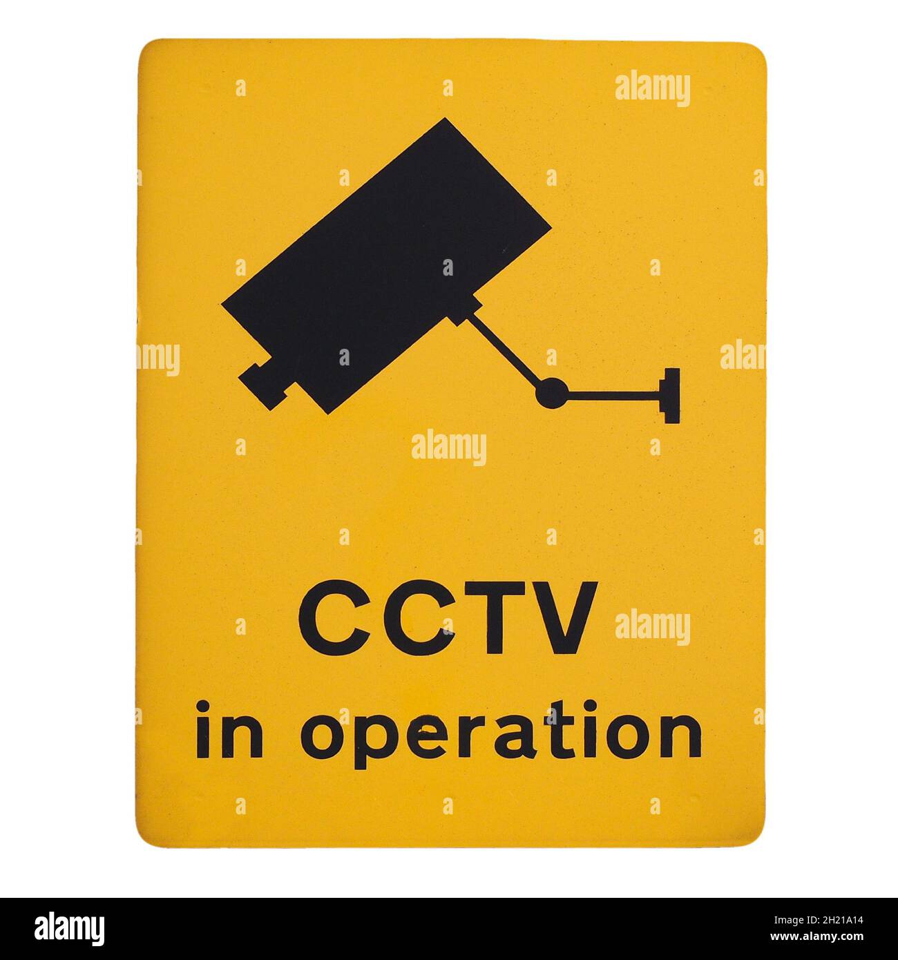 CCTV in operation sign isolated over white background Stock Photo - Alamy