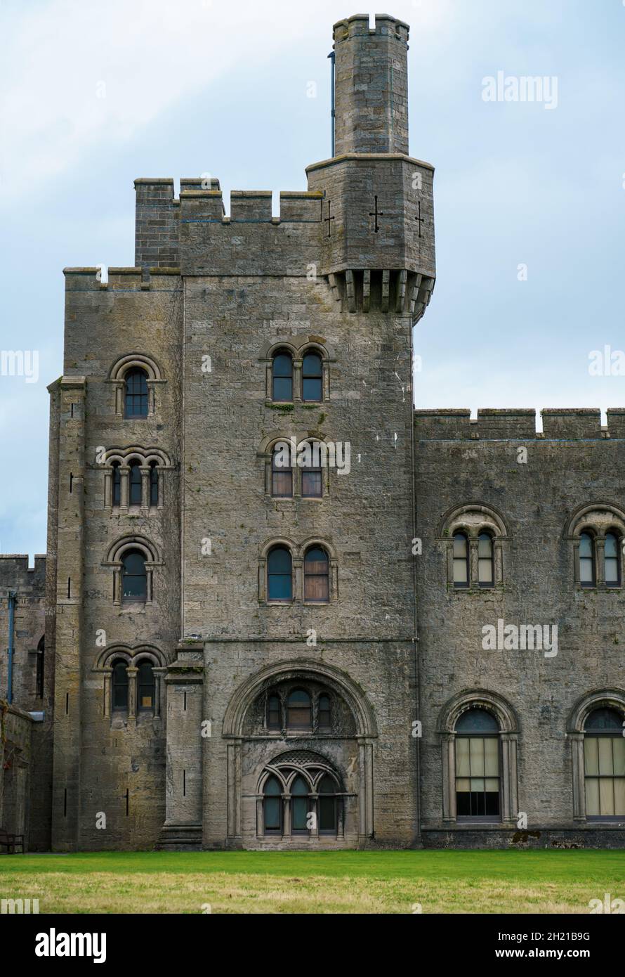 A view of Penrhyn Castle, an extensive medieval country house in ...