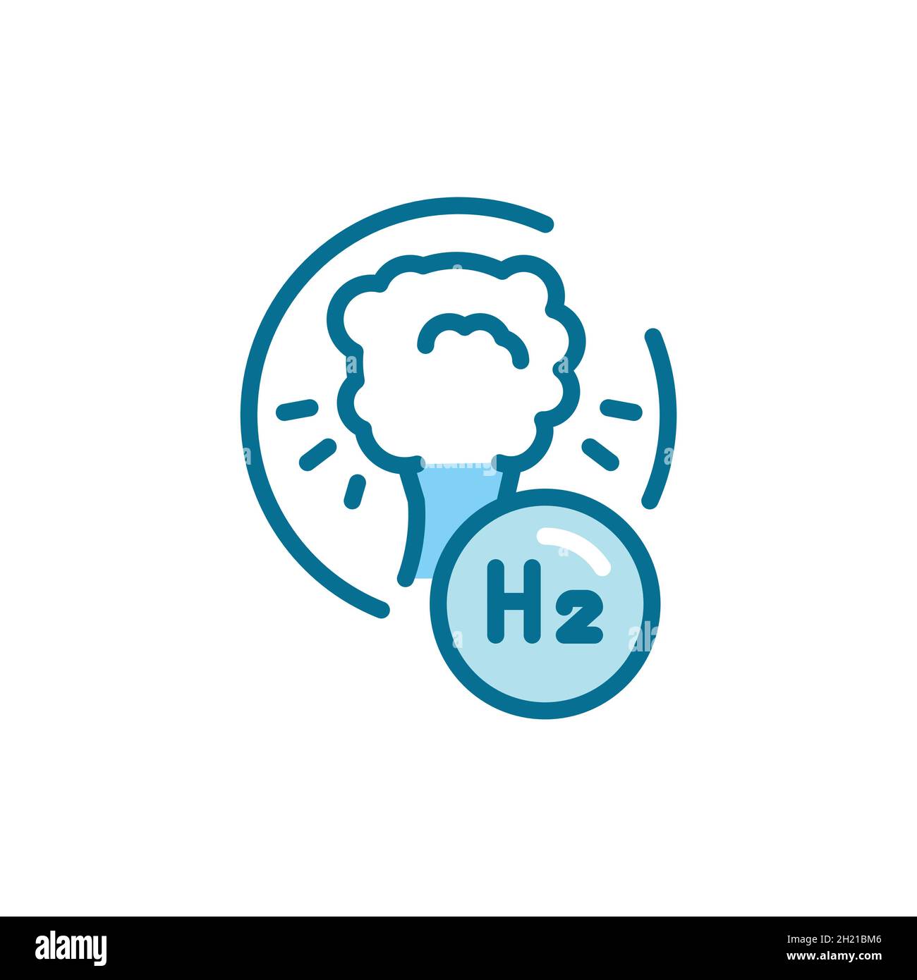 Blue H2 color line icon. Hydrogen energy. Isolated vector element ...