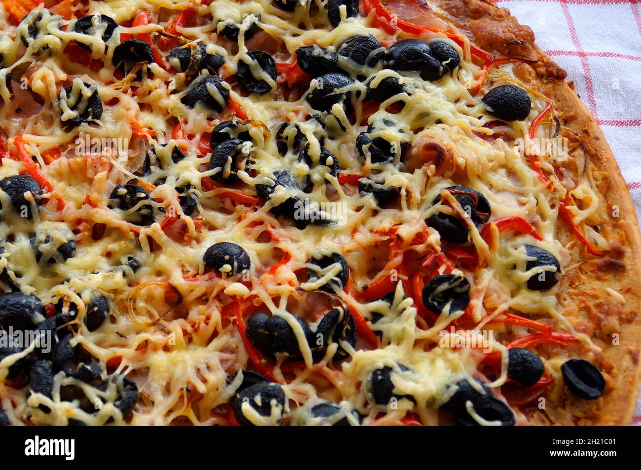 delicious large Italian home-made pizza Stock Photo - Alamy