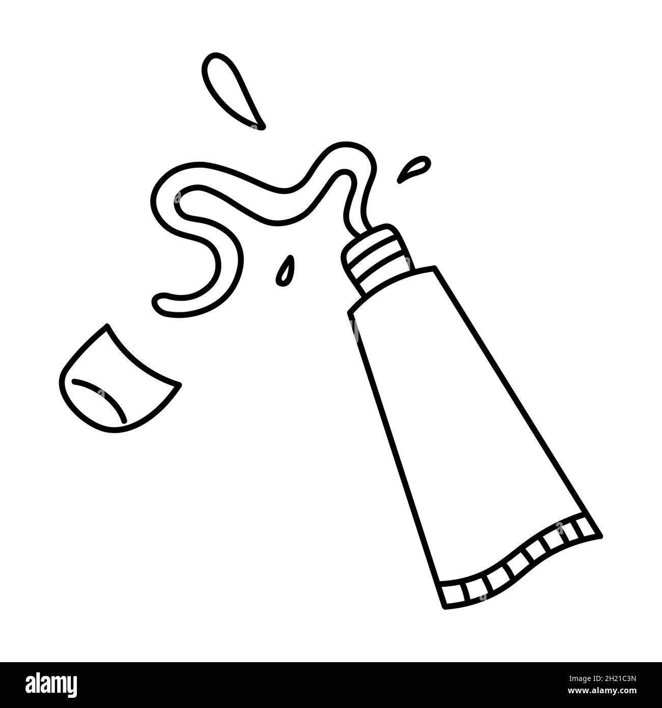 Hand drawn Cream tube. Vector illustration in doodle style isolated on ...