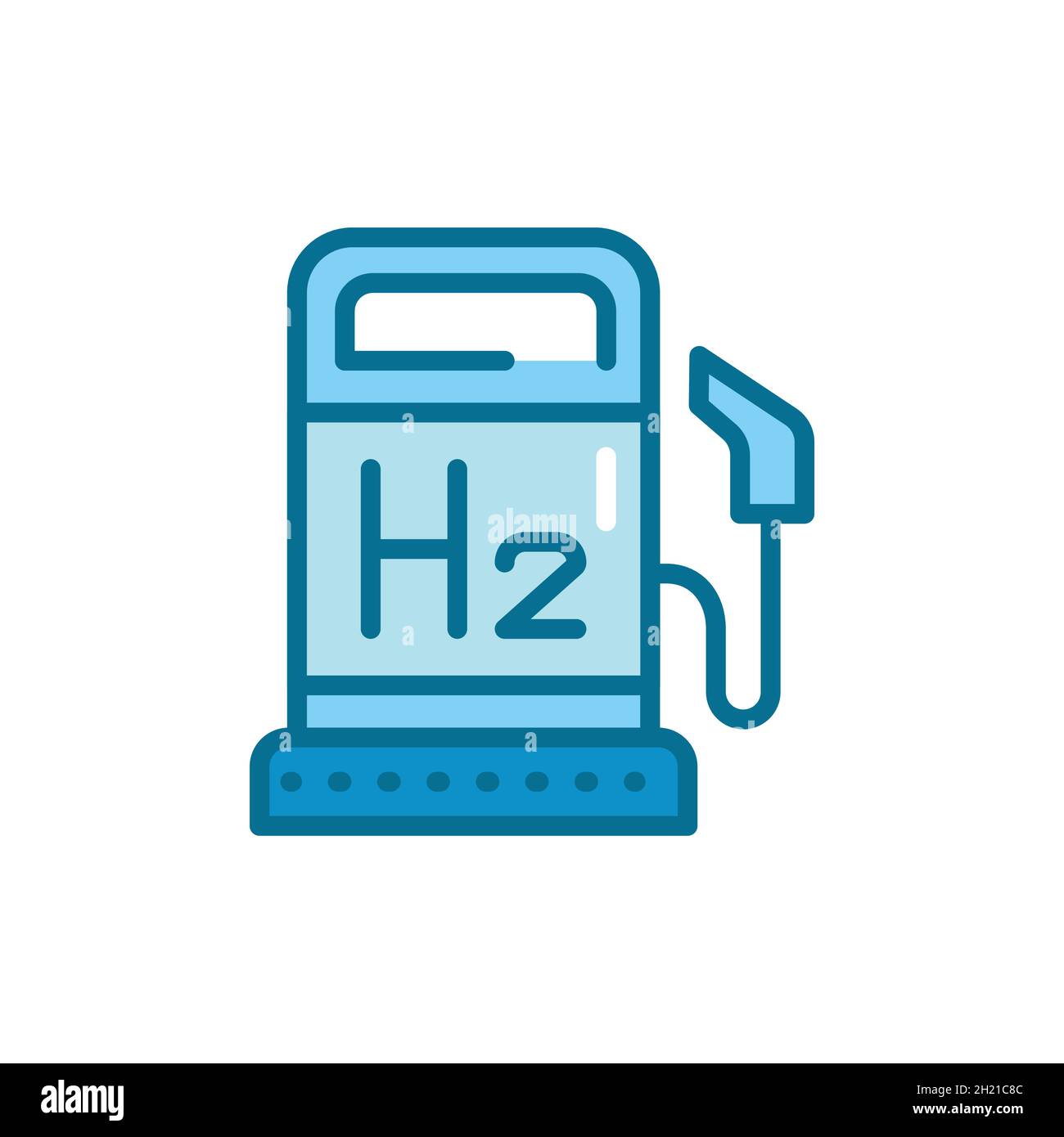Gas station H2 color line icon. Hydrogen energy. Isolated vector ...