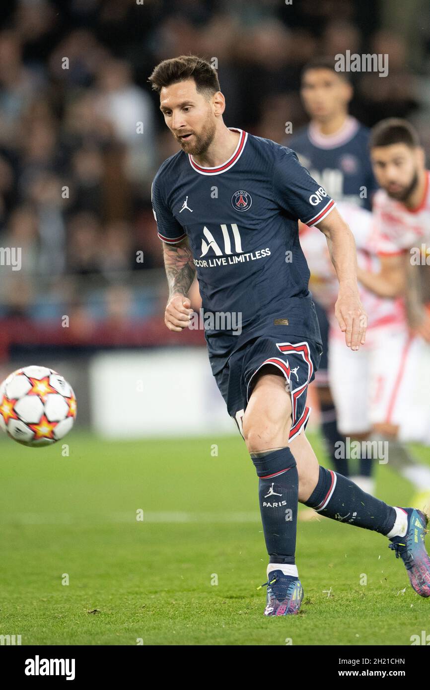 Lionel Messi of Paris Saint Germain (PSG) in action during the UEFA ...