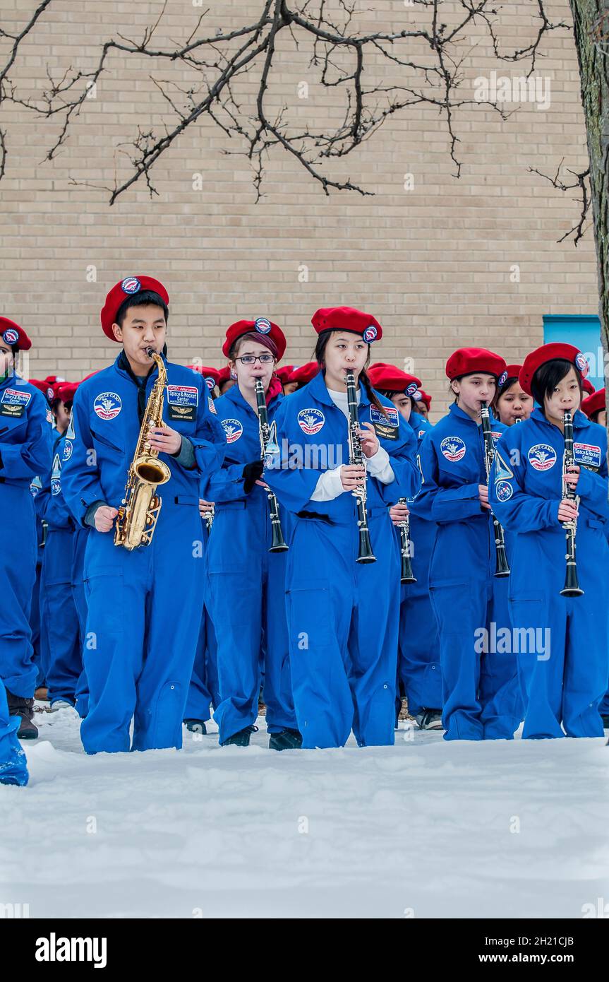 Group students in uniforms performing hi-res stock photography and ...