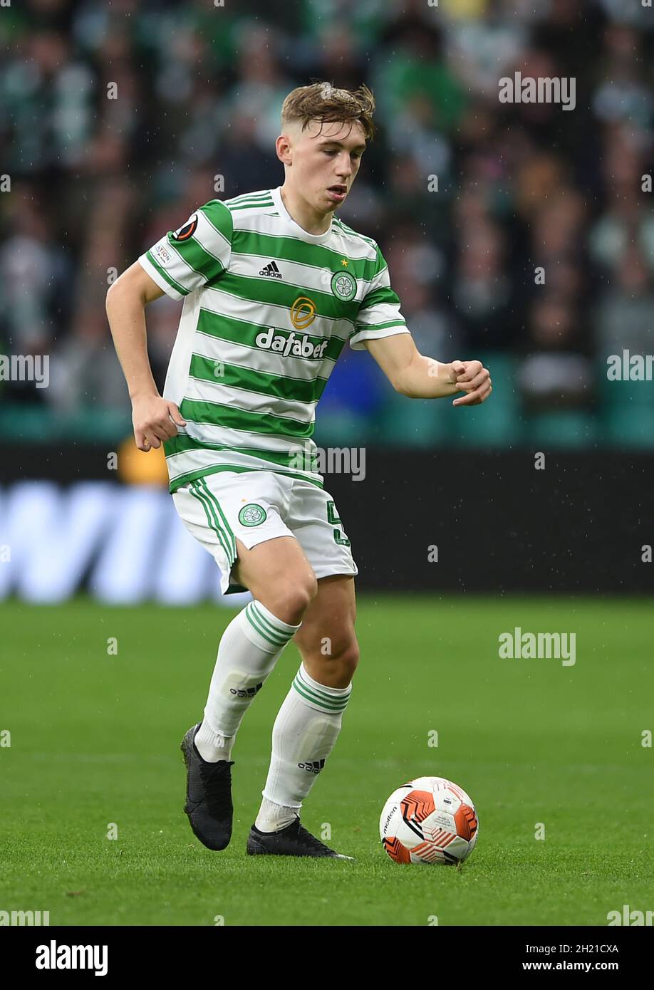 Glasgow, Scotland, 19th October 2021. Adam Montgomery of Celtic during ...