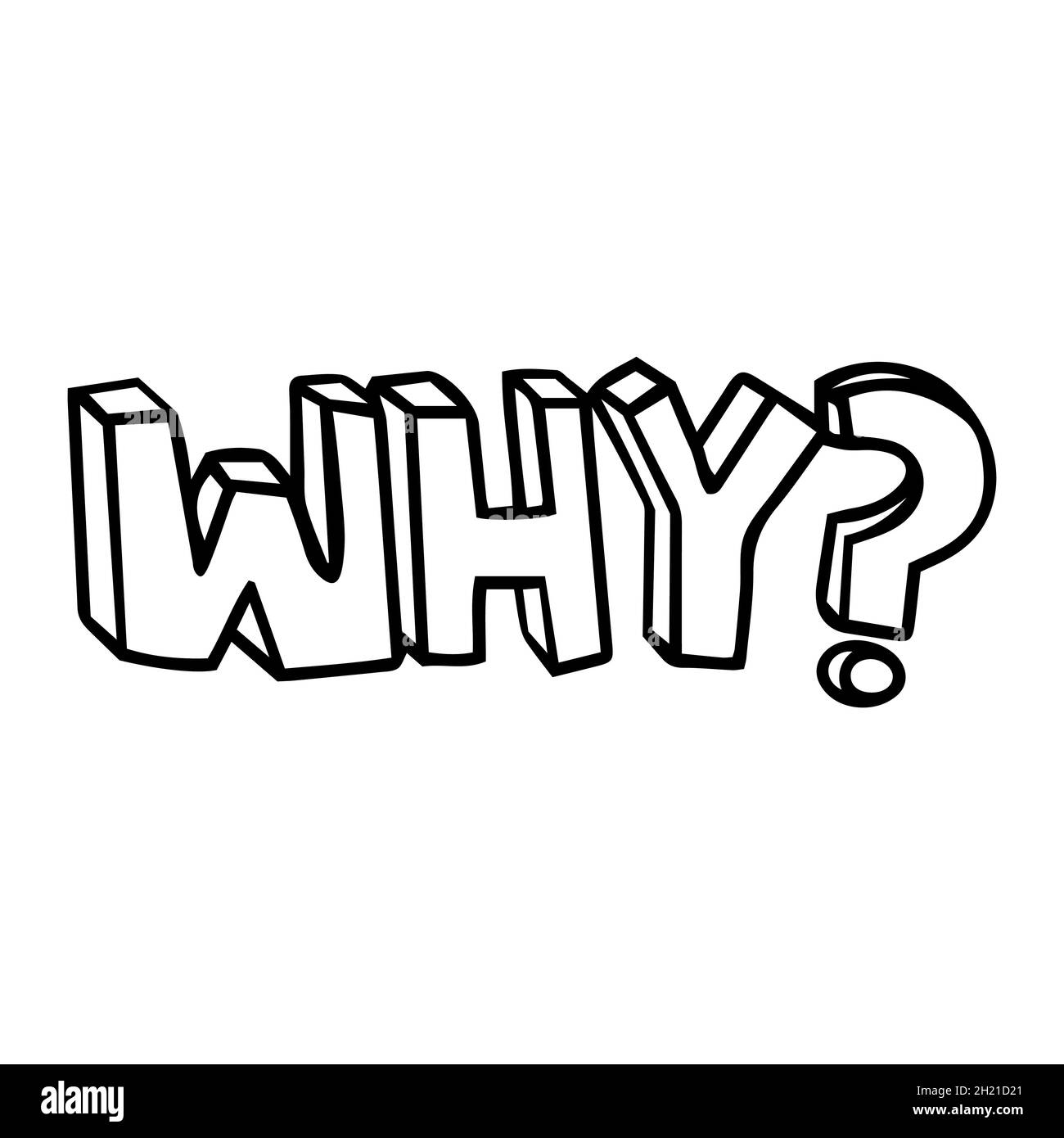 WHY. Icon message. Vector illustration isolated on white background ...