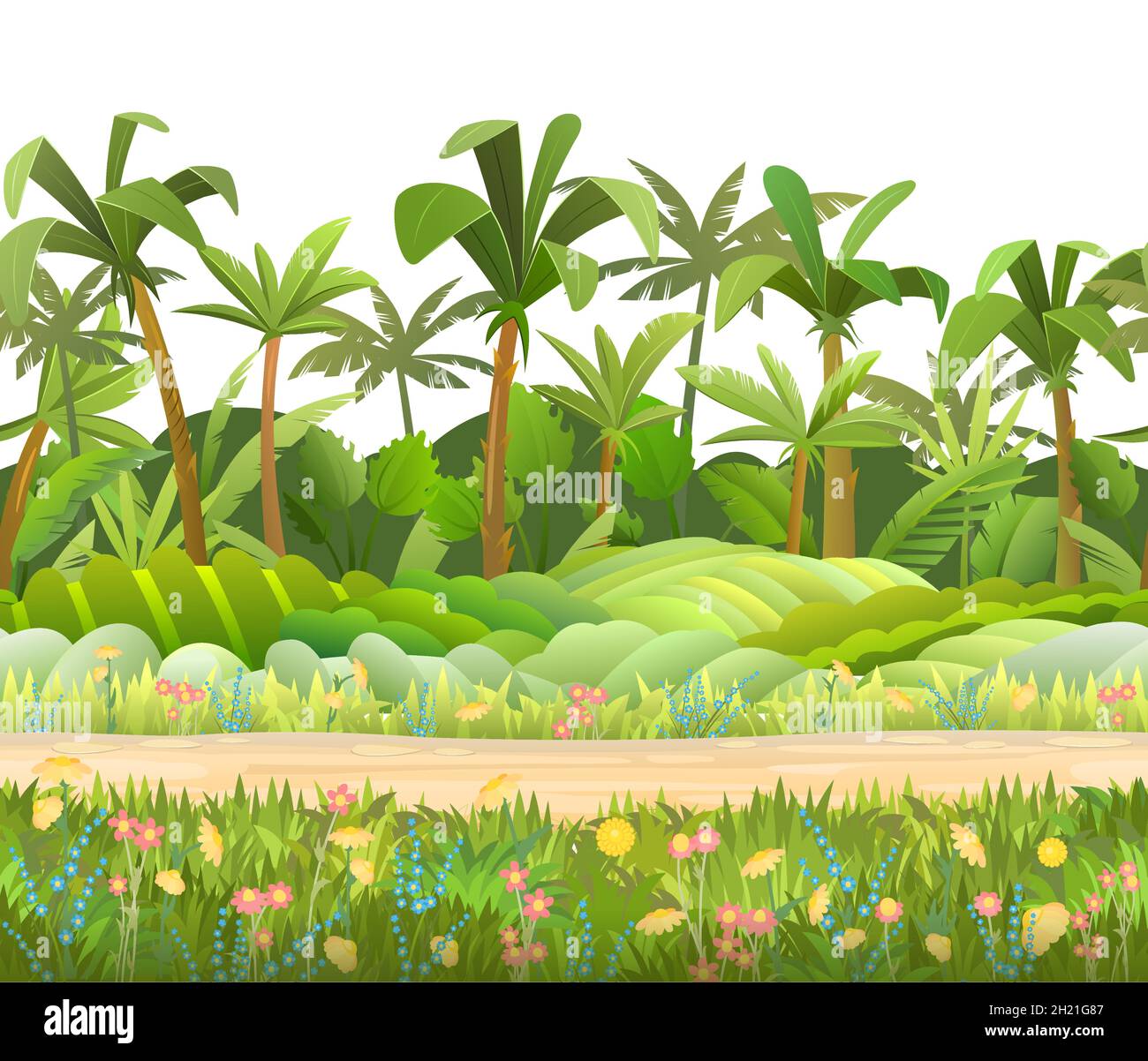 Palm tree on hill Stock Vector Images - Alamy