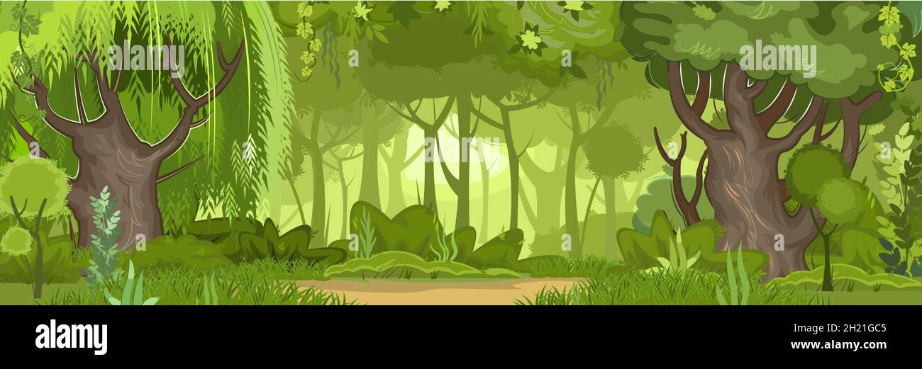 Dark forest clearing Stock Vector Images - Alamy