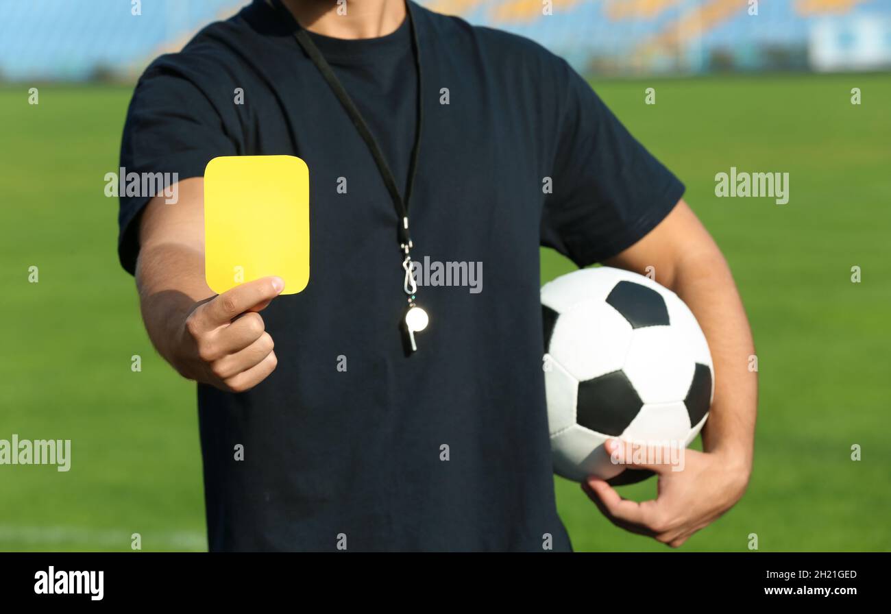 Referee Showing Yellow Card High Resolution Stock Photography and ...