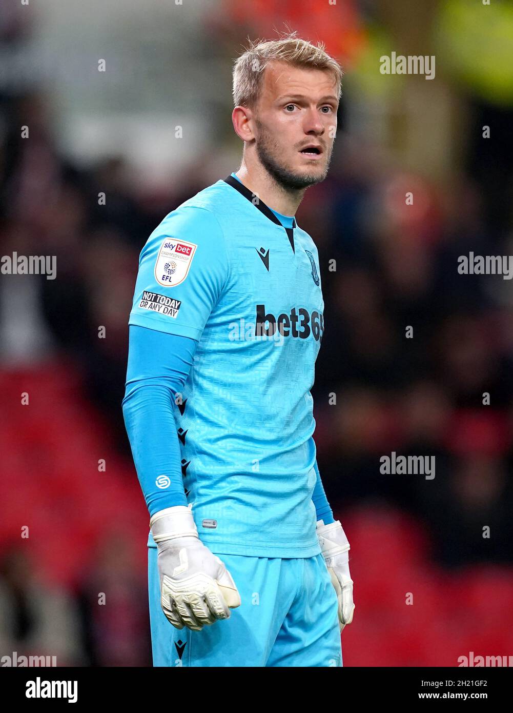 Stoke City goalkeeper Adam Davies during the Sky Bet Championship match ...