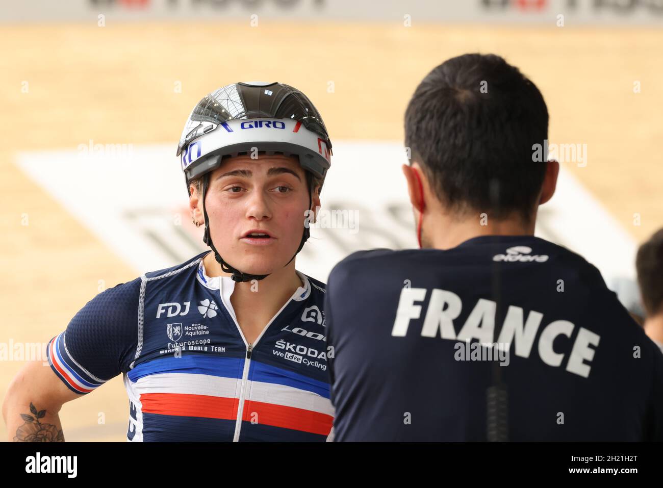 Women team France during the Tissot UCI Track Cycling World ...