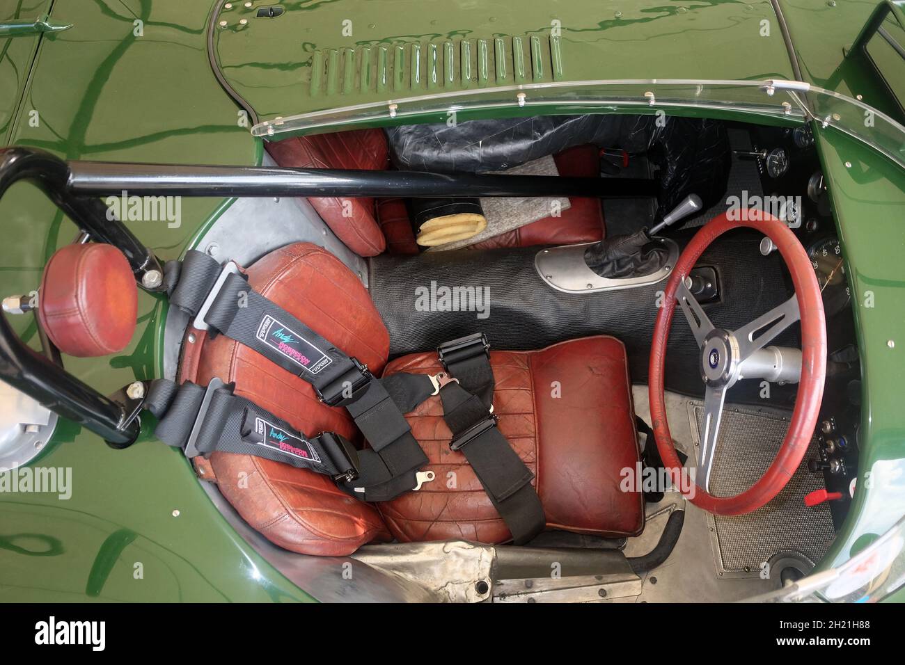 October 2021 - Cockpit and details,, with steering wheel of classic ...