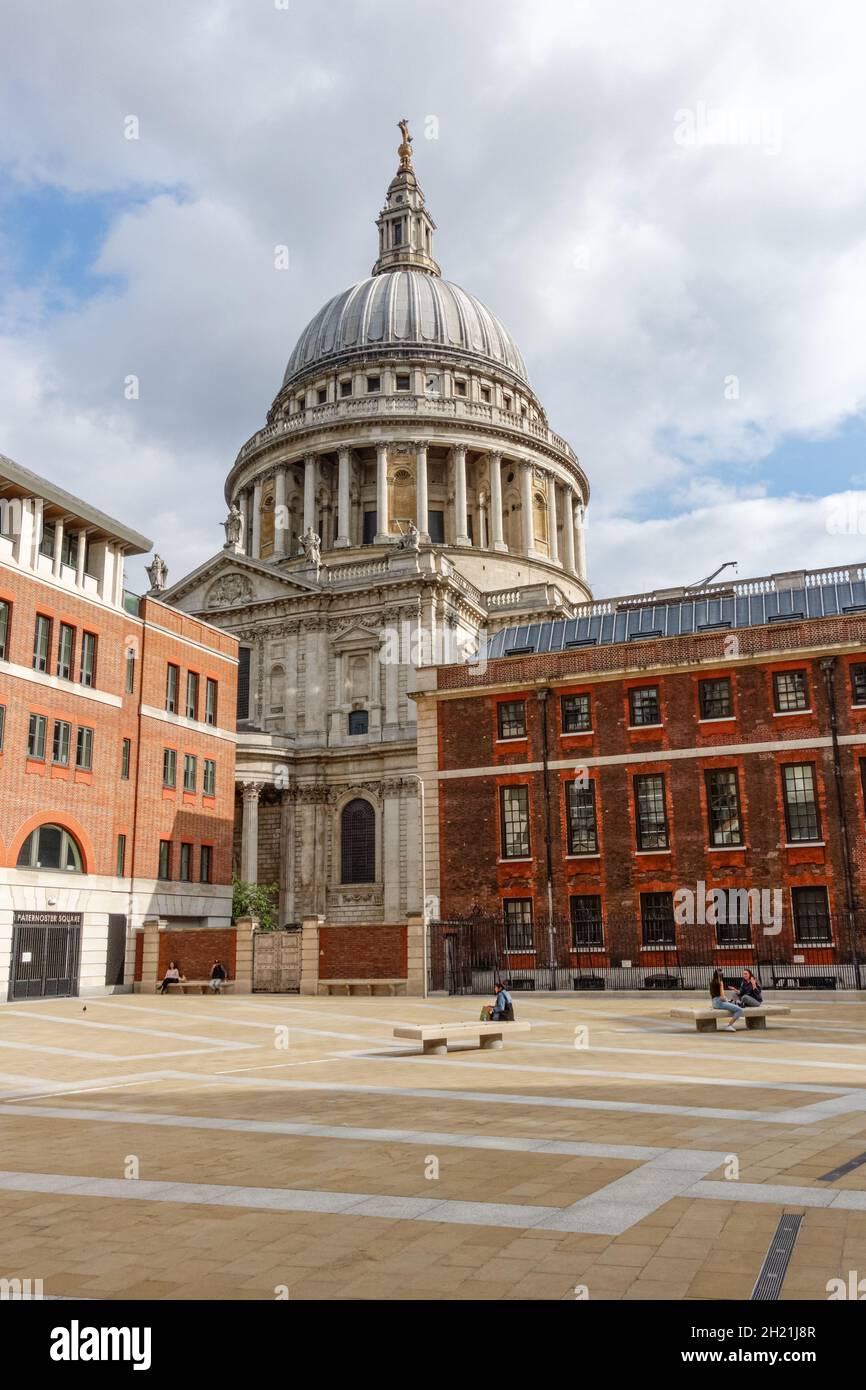 St Paul's Cathedral seen from Paternoster Square, London England United ...
