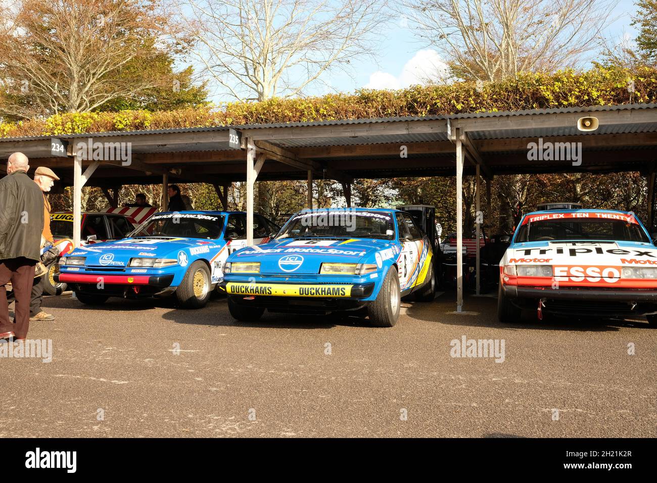 October 2021 - Rover SD1 Group 1 touring cars in the paddock at the ...