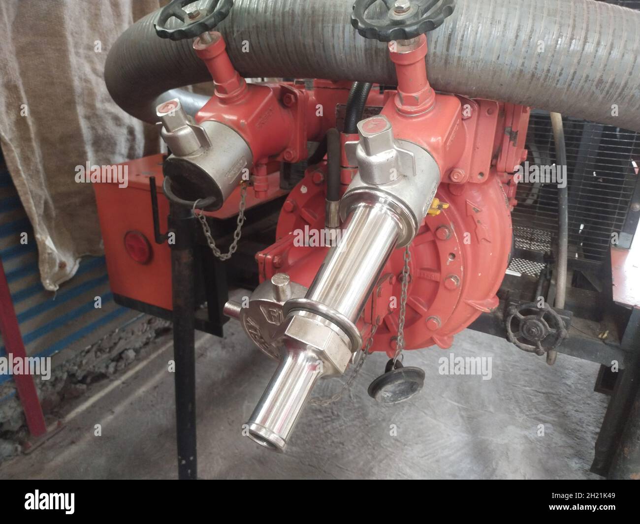 Closeup shot of a fire pump Stock Photo - Alamy