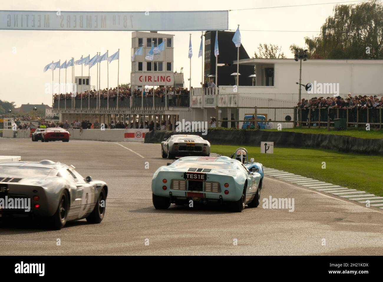 October 2021 - Chasing Ford GT40 cars on the pit straight during the ...