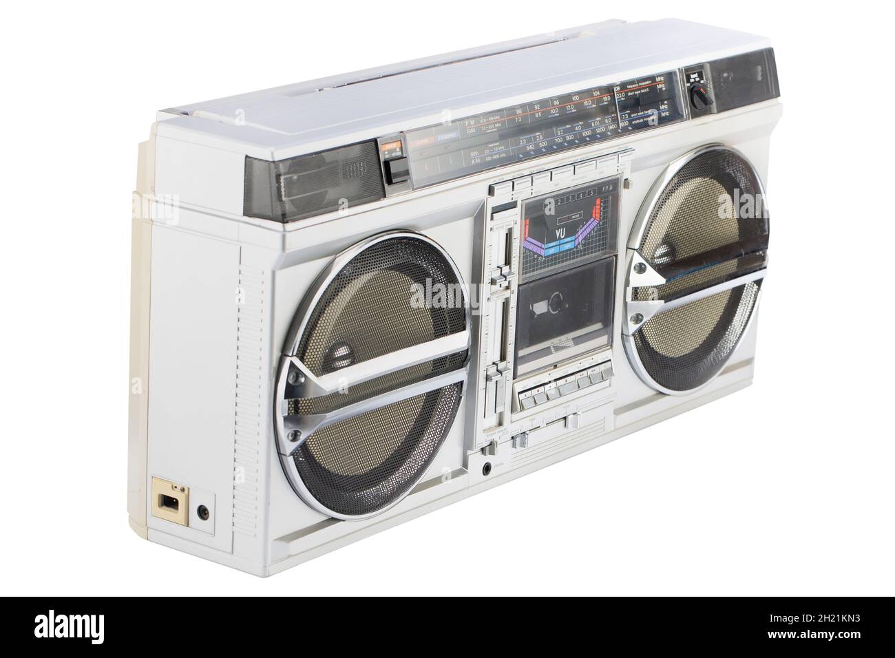 Retro vintage portable stereo boombox radio cassette recorder from 80s ...