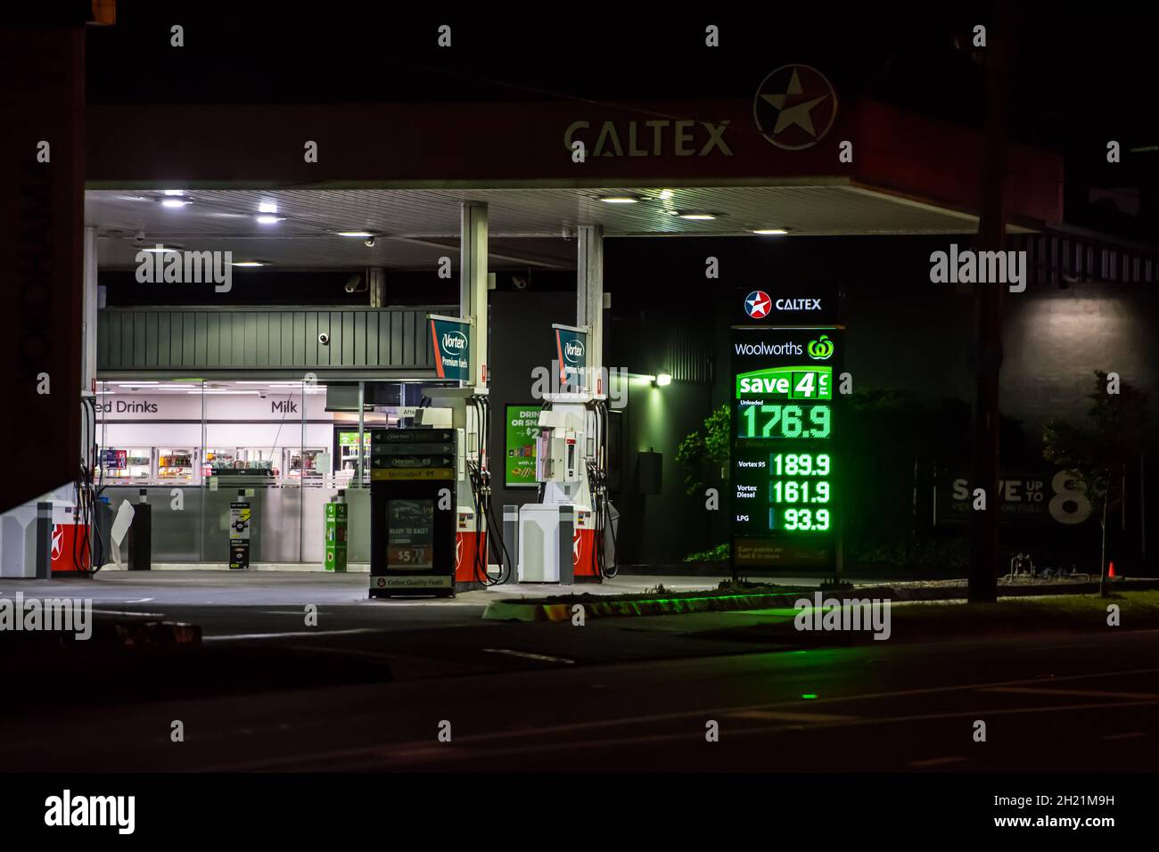 Melbourne, Australia. 20th Oct, 2021. Caltex petrol station in ...