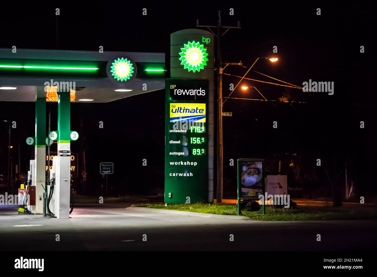 Melbourne, Australia. 20th Oct, 2021. BP petrol station in Australia at ...