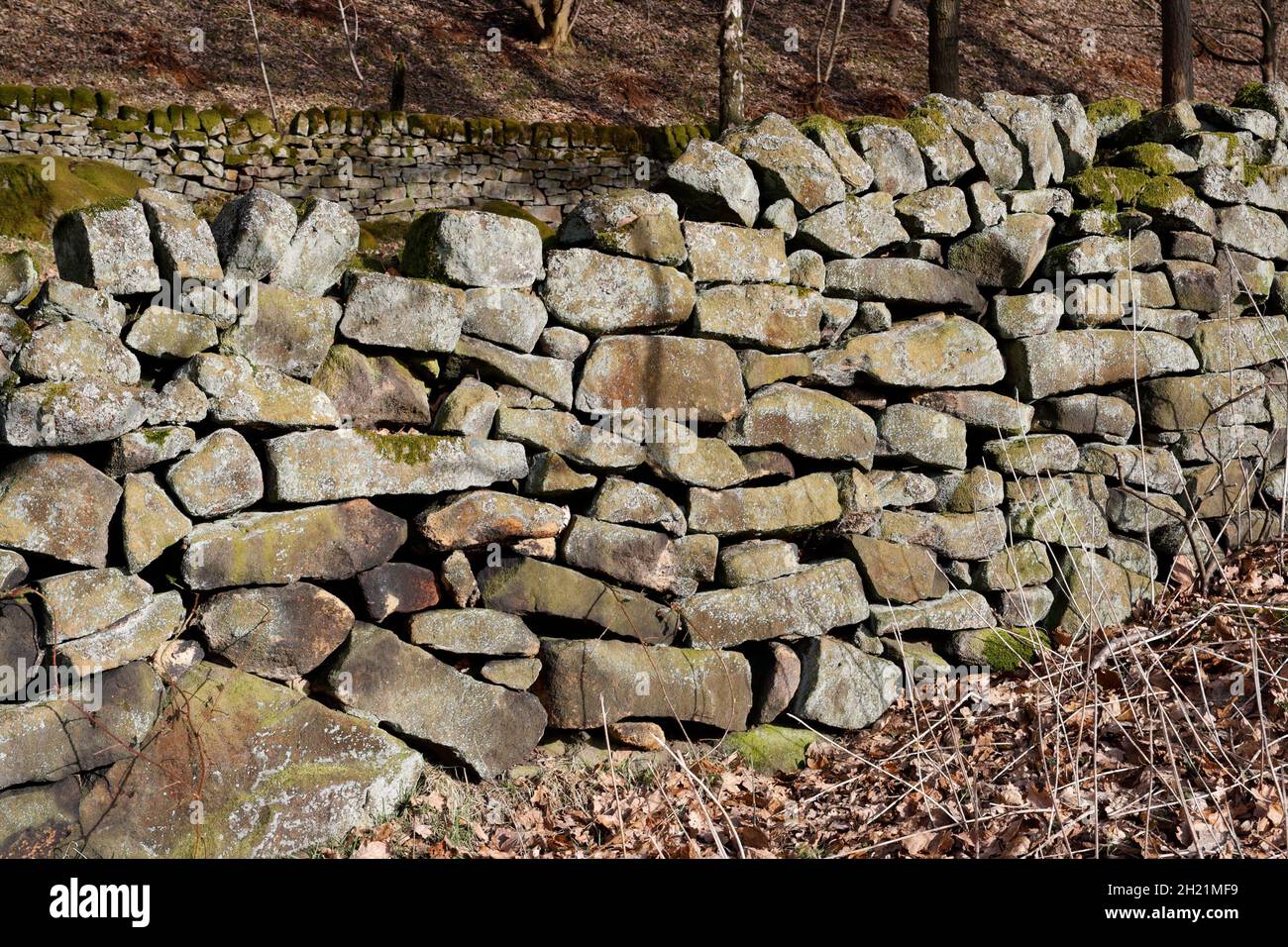 Derbyshire Peak District Dry Stone Wall near Grindleford England ...