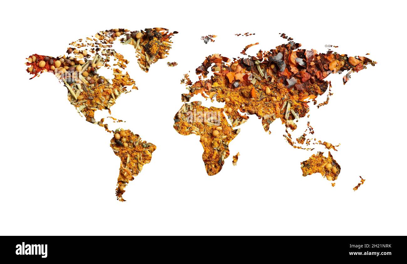 Spice world map Cut Out Stock Images & Pictures - Alamy