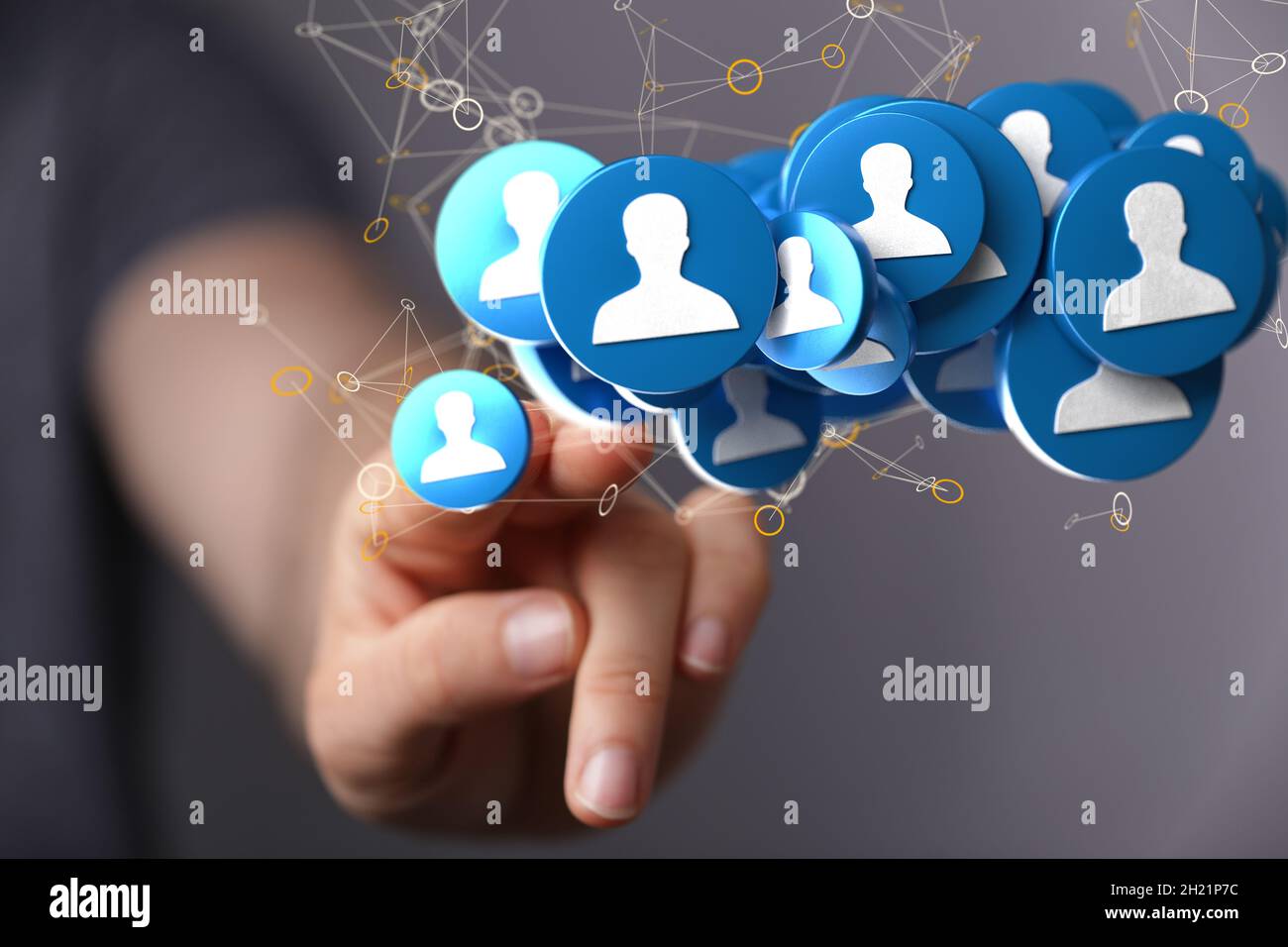 Person tapping on 3d hi-res stock photography and images - Alamy