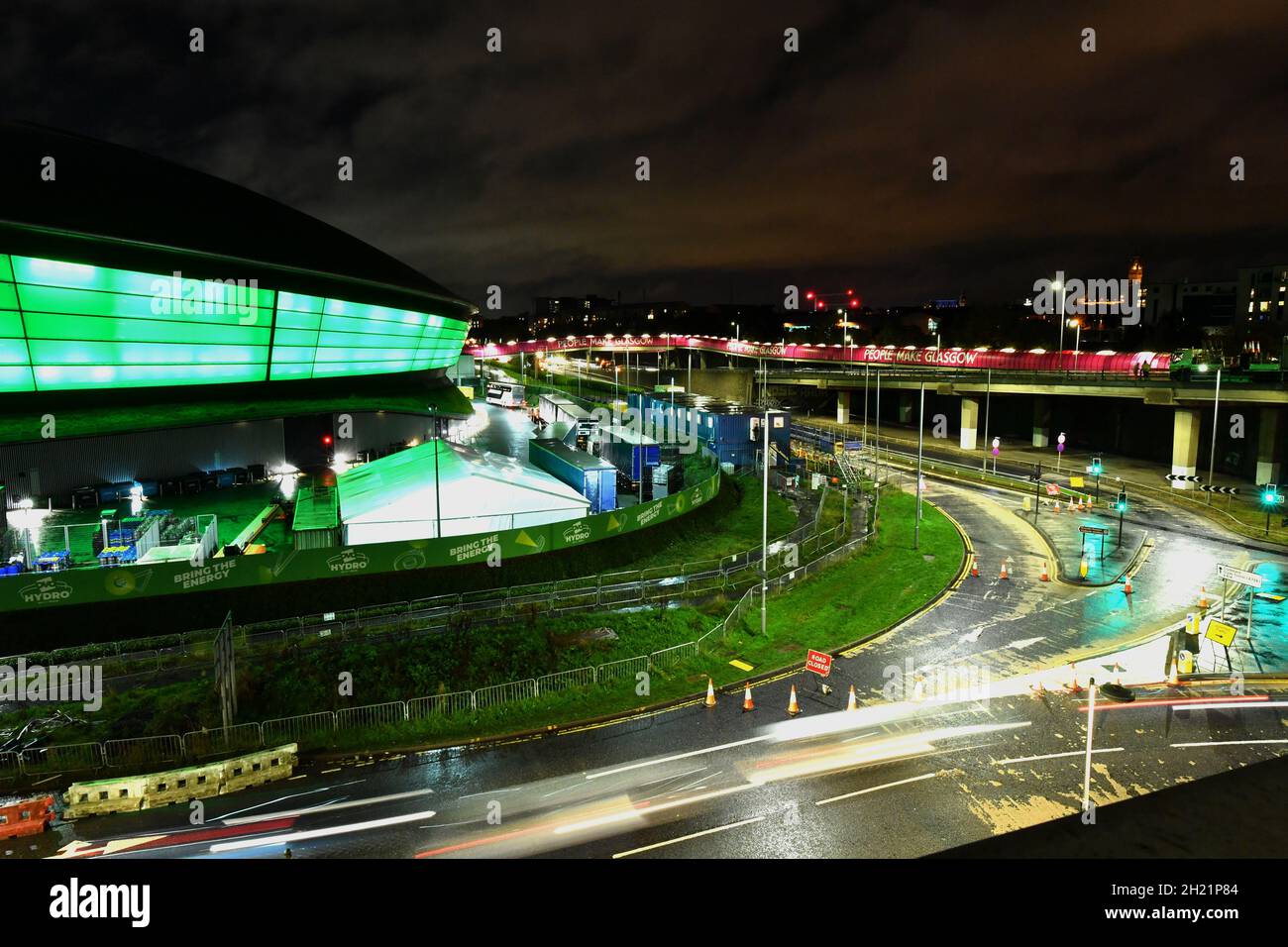 Glasgow, Scotland, UK. 19th Oct, 2021. PICTURED: Ovo Energy Arena (left ...