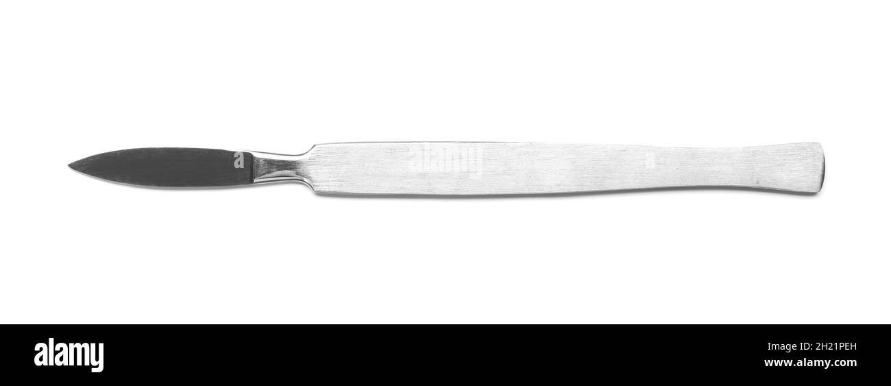 Surgical scalpel on white background, top view. Medical tool Stock ...