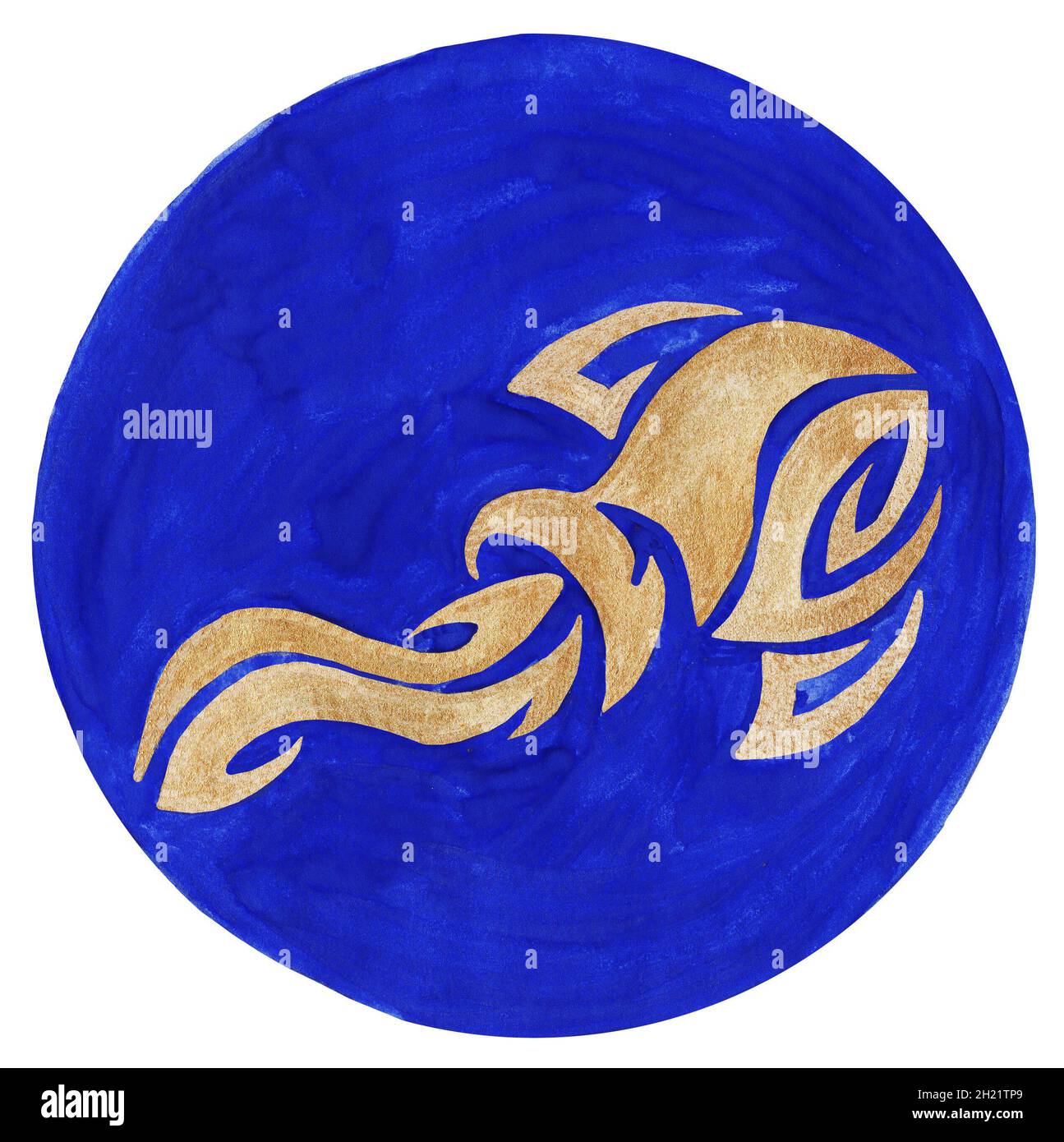 Aquarius Zodiac Symbol. Watercolor Illustration.The zodiac icon ...