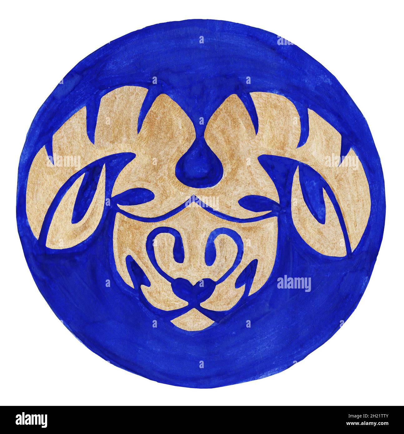 Aries Zodiac Symbol. Watercolor Illustration.The zodiac icon. Astrology ...