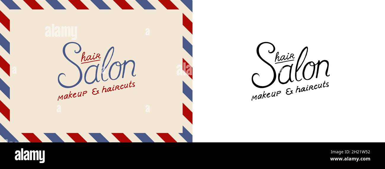 Poles with Stripes Barber shop banner or poster. Haircut of beard and ...