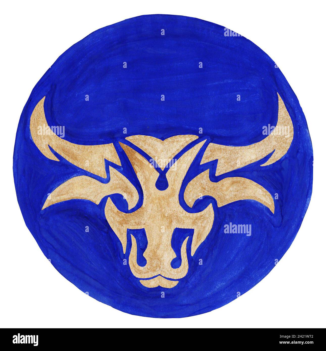 Taurus Zodiac Symbol. Watercolor Illustration.The zodiac icon ...