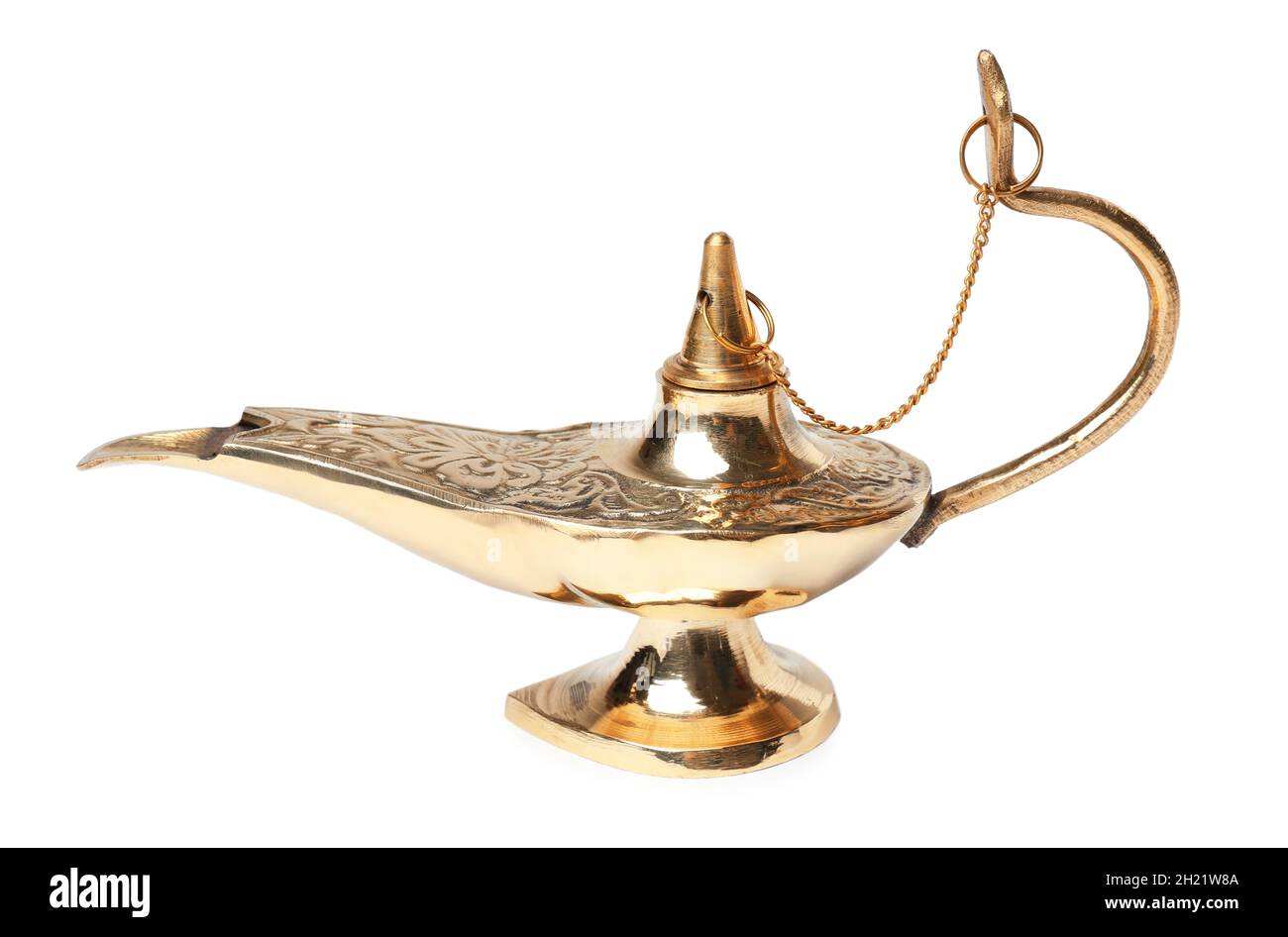 Aladdin magic lamp on white background Stock Photo - Alamy