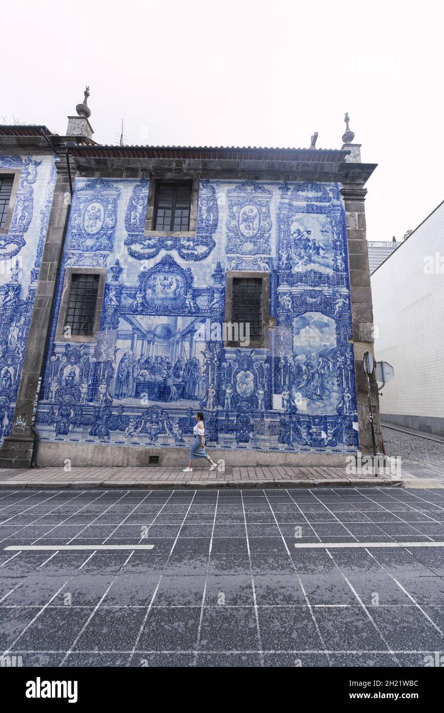 Vertical panoramic shot of a blue artistic building Stock Photo - Alamy