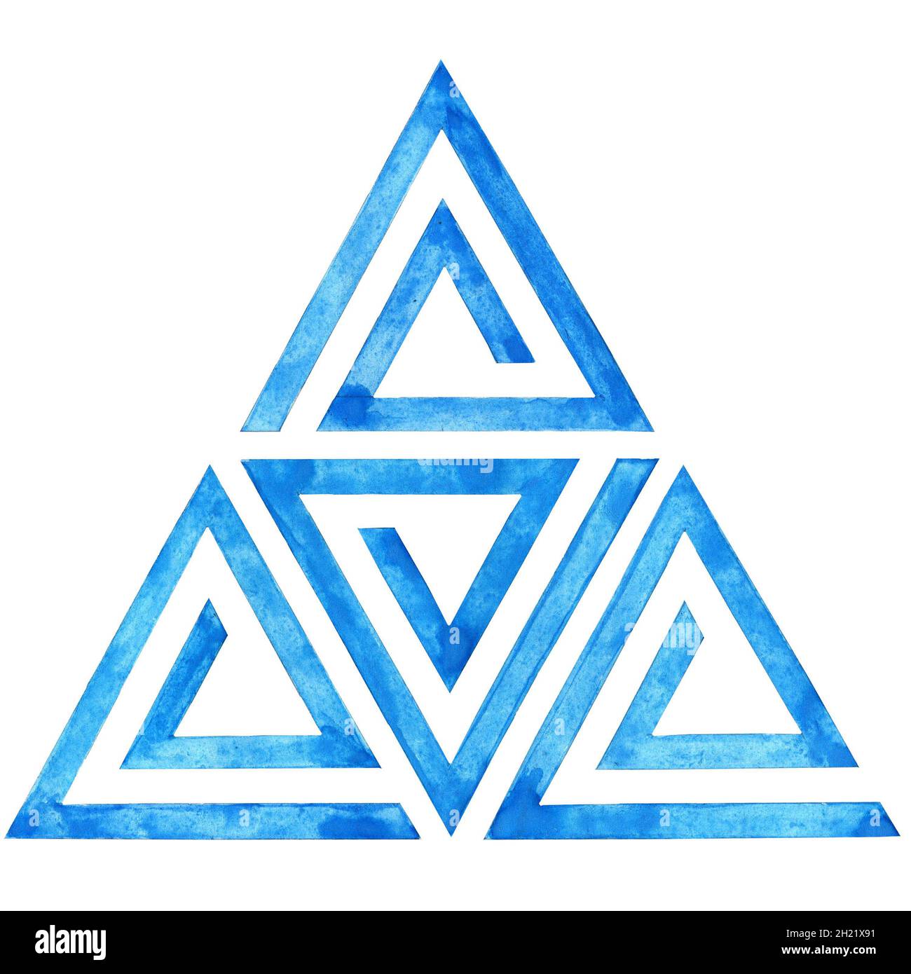 Geometric pattern of blue triangles. Modern seamless background with ...