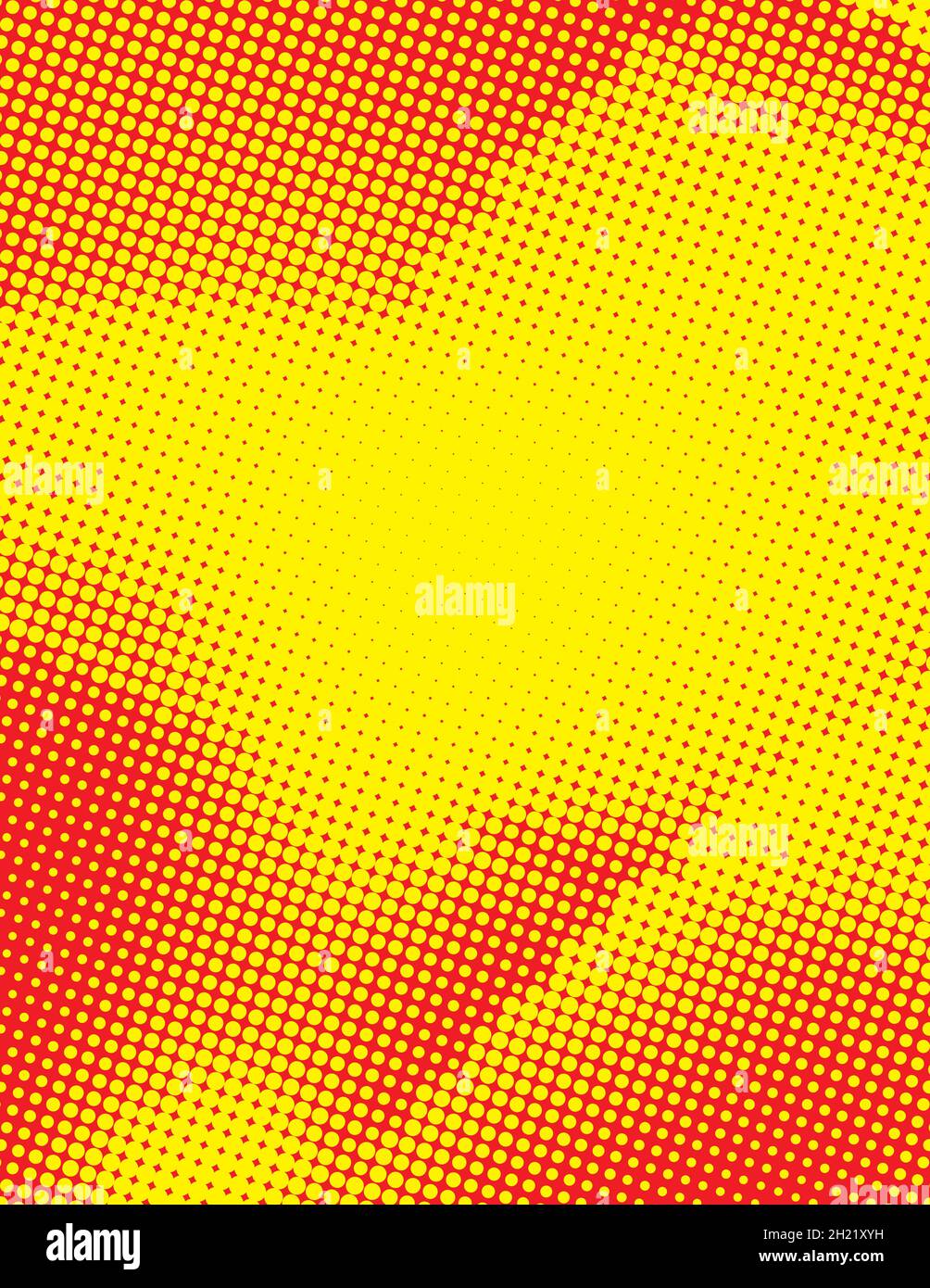 Abstract dotted retro background with halftone effect. Red and yellow ...