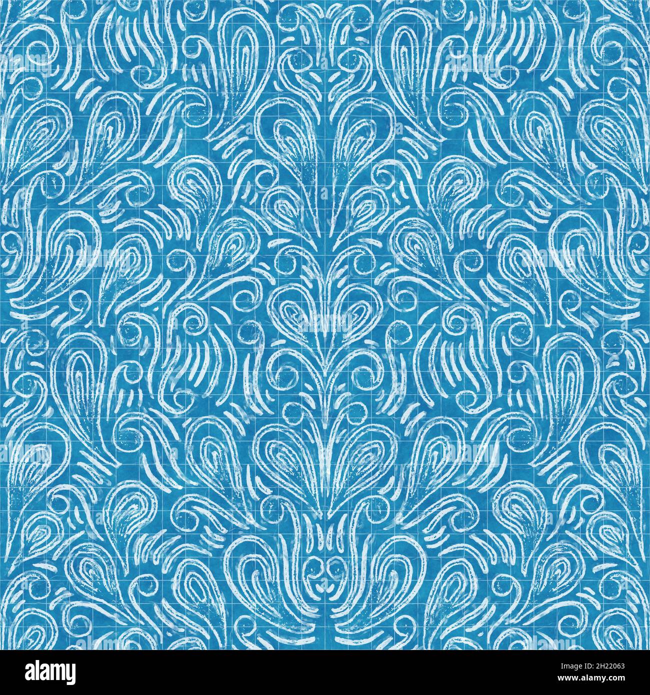 Seamless bright blue blueprint pattern for textile and print Stock ...