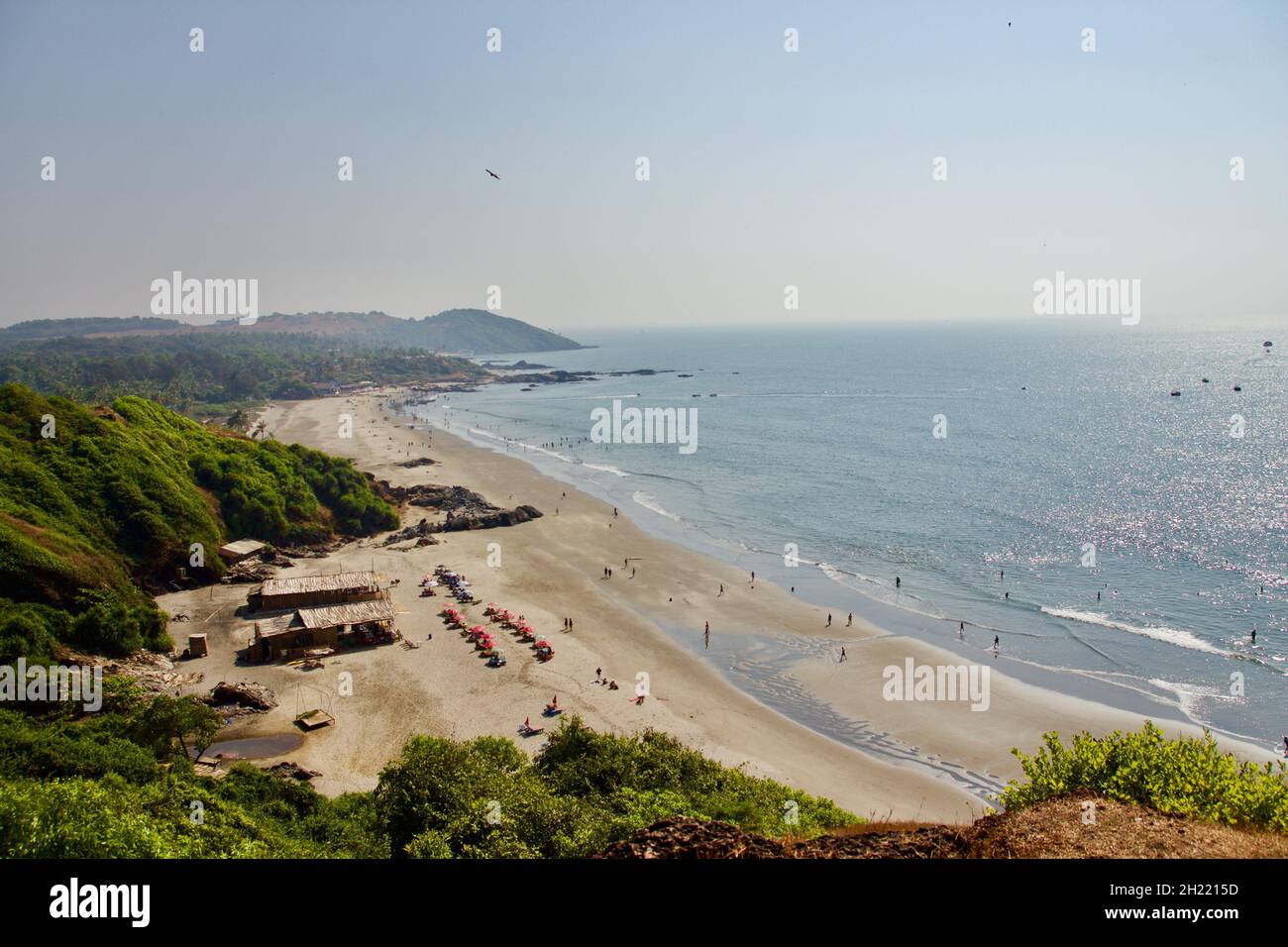View of tropical coastline from a fortress in Goa in India Stock Photo ...