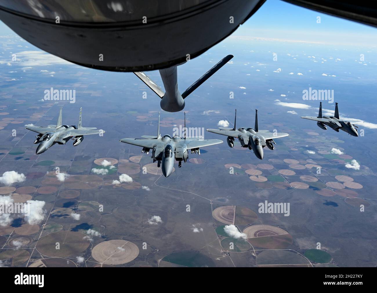 Three F-15Cs and an F-15EX assigned to the 85th Test and Evaluation ...