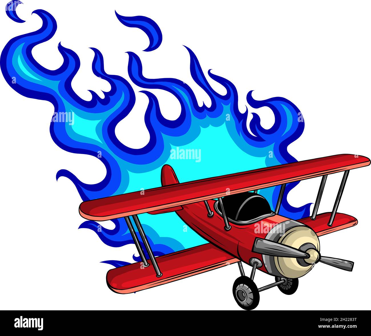 vector illustration of Burning airplane design art Stock Vector Image ...