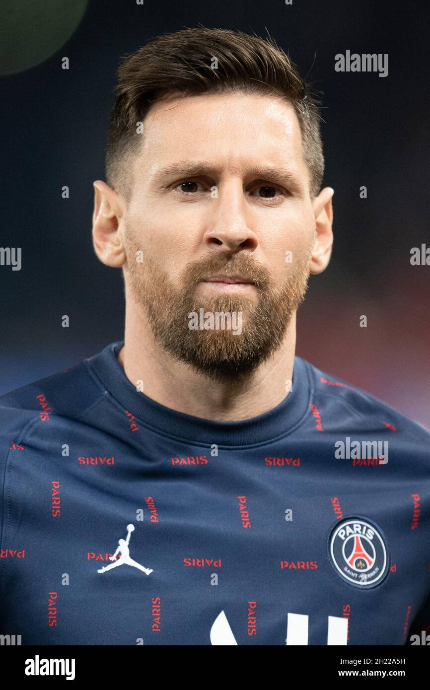 Paris France. October 19, 2021, Lionel Messi of Paris Saint Germain ...