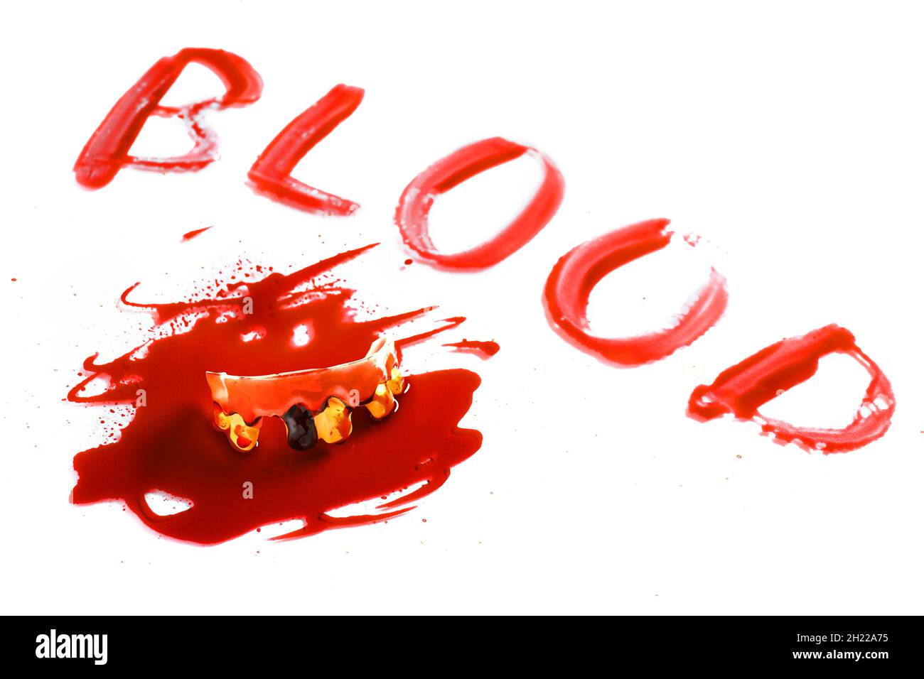 Word BLOOD and jaw on white background Stock Photo - Alamy