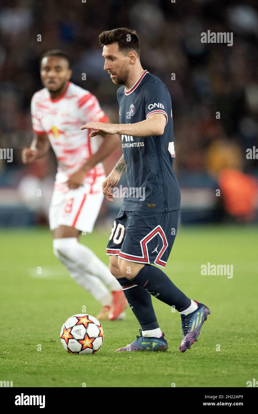 Lionel Messi of Paris Saint Germain (PSG) in action during the UEFA ...